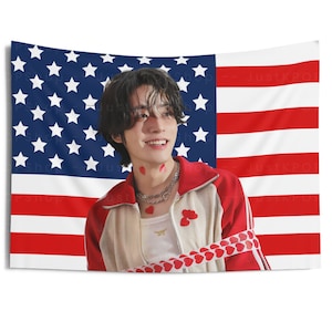 Jake Heart American Flag, Jake Concert Banner, Jake Kpop Flag, Enha ...
