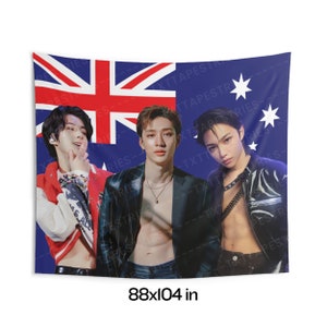 Stray Kids Bang Chan Felix Jake Abs Flag Banner, Bang Chan Australian ...