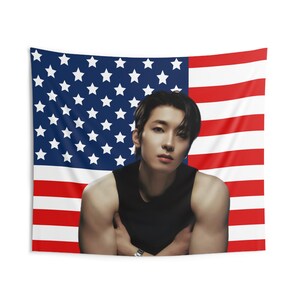 Svt Wonwoo Biceps American Flag, Seventeen Kpop Flag, Seventeen Follow ...