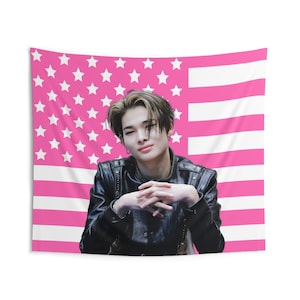 Enhypen Niki Black Leather Jacket Photo Flag Banner, Niki Hot Pink ...