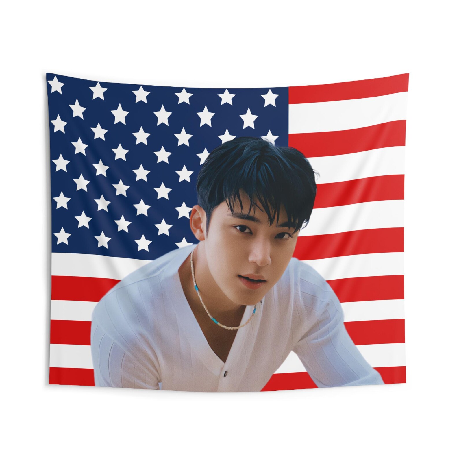 Svt Mingyu Face Card American Flag, Seventeen Kpop Flag, Seventeen ...