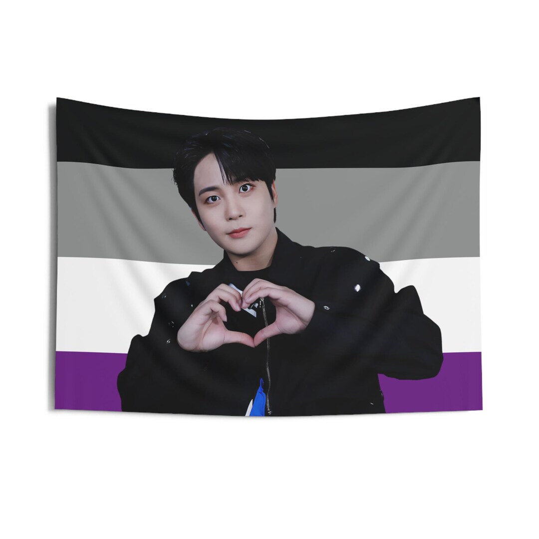 Ateez Jongho Heart Pose Asexual Flag, Ateez Concert Banner, Ateez Kpop ...