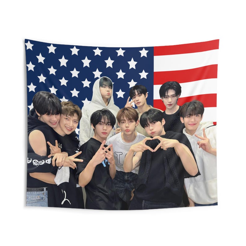 ZB1 Members Cute Photo American Flag, Zerobaseone Concert Banner, Zb1 ...