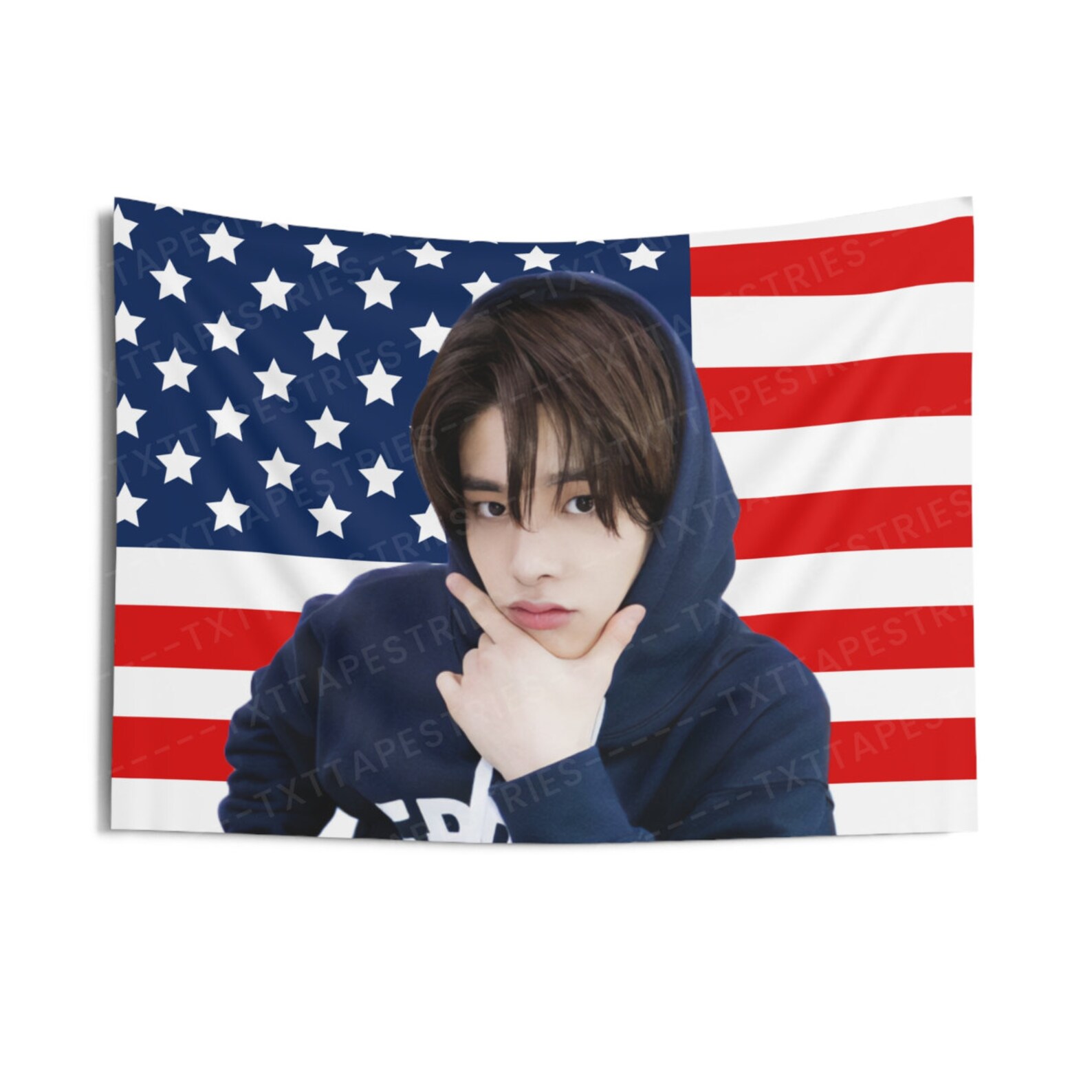 Enhypen Jake Wearing Hoodie Flag Banner Enhypen Jake American - Etsy