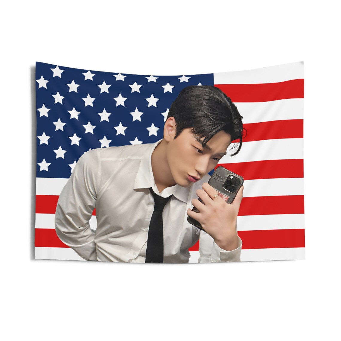 Ateez San Selfie Flag Banner, Ateez Concert Banner, Ateez Kpop Flag ...