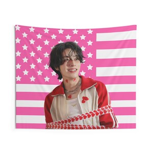 Enha Jake Beautiful Smile American Flag, Enha Concert Banner, Enha Kpop ...
