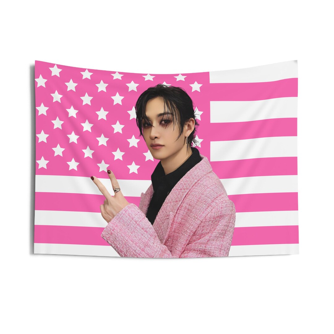 Bang Chan Do It Pink American Flag, Stray Kids Concert Banner, SKZ Kpop ...
