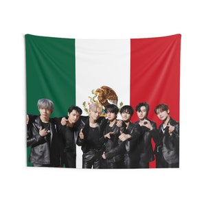 Enha Members in Black Outfit Mexico Flag, Enha Concert Banner, Enha ...