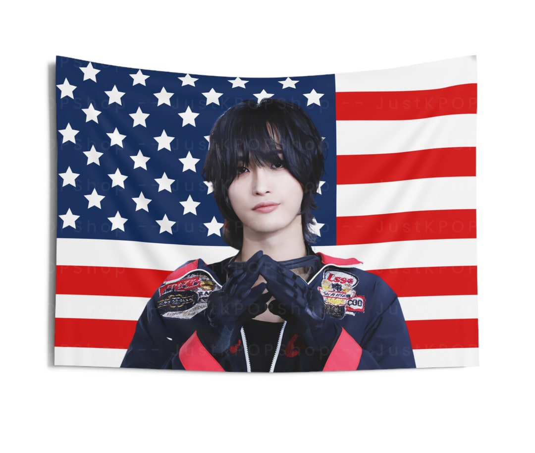 Ateez Seonghwa Visuals American Flag, Ateez Concert Banner, Ateez Kpop ...