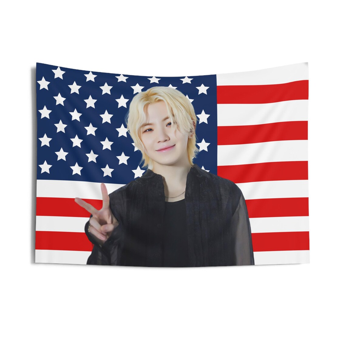 Woozi Cute Smile American Flag, Seventeen Concert Banner, Seventeen ...