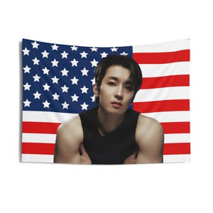 Svt Wonwoo Biceps American Flag, Seventeen Kpop Flag, Seventeen Follow ...