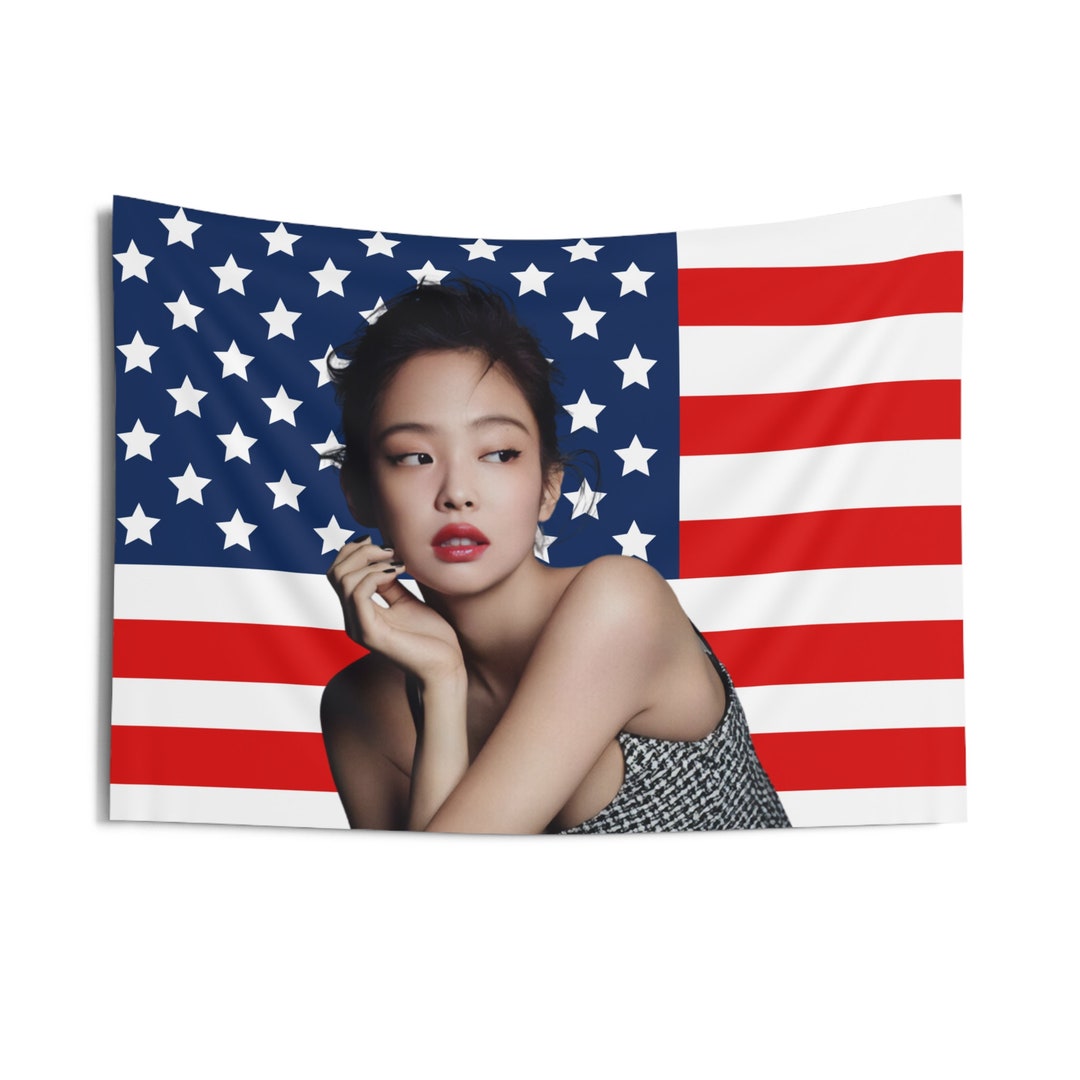 Blackpink Jennie Photoshoot Flag Banner, Jennie American Tapestry, BP ...