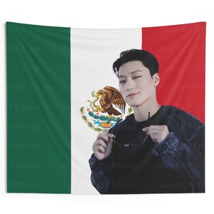 Ateez San Wink Mexican Flag, Ateez Concert Banner, Ateez Kpop Flag ...