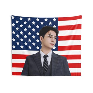 Day6 Young K in Suit American Flag, Day6 Concert Banner, Day6 Kpop Flag ...