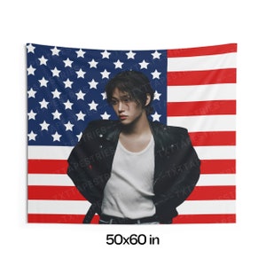 Stray Kids Felix Stunning Photoshoot American Flag, Felix American Flag ...
