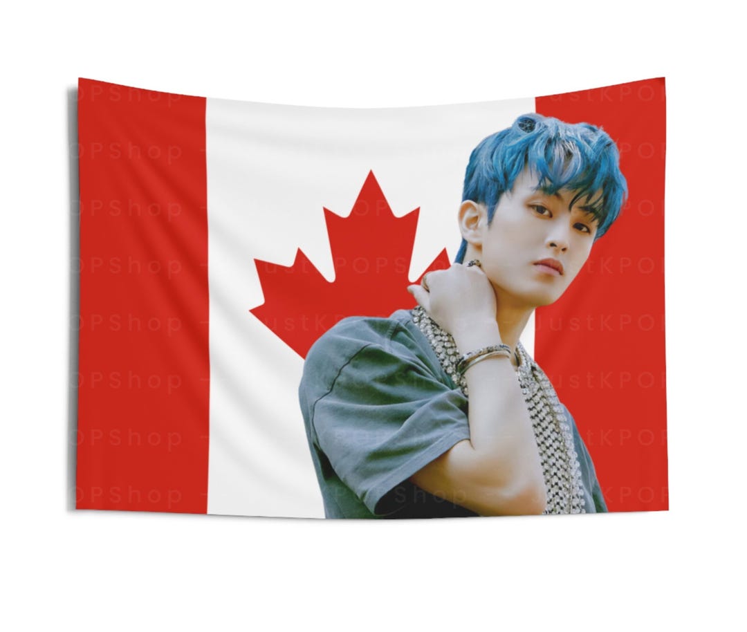 Nct Mark Lee Blue Hair Canada Flag, Nct Concert Banner, Nct Kpop Flag ...