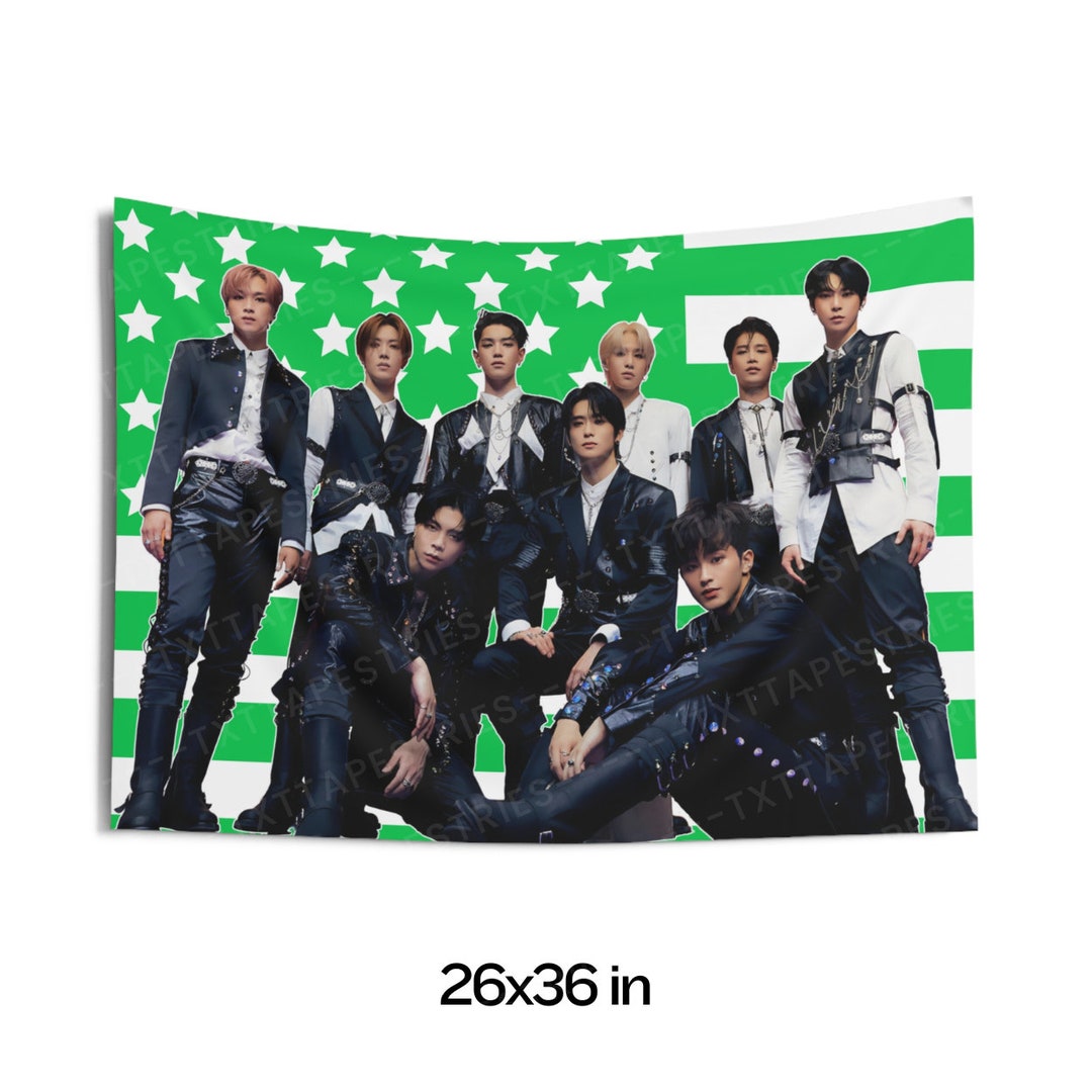 Nct Members Green American Flag, Nct Concert Banner, Nct Kpop Flag, Nct ...