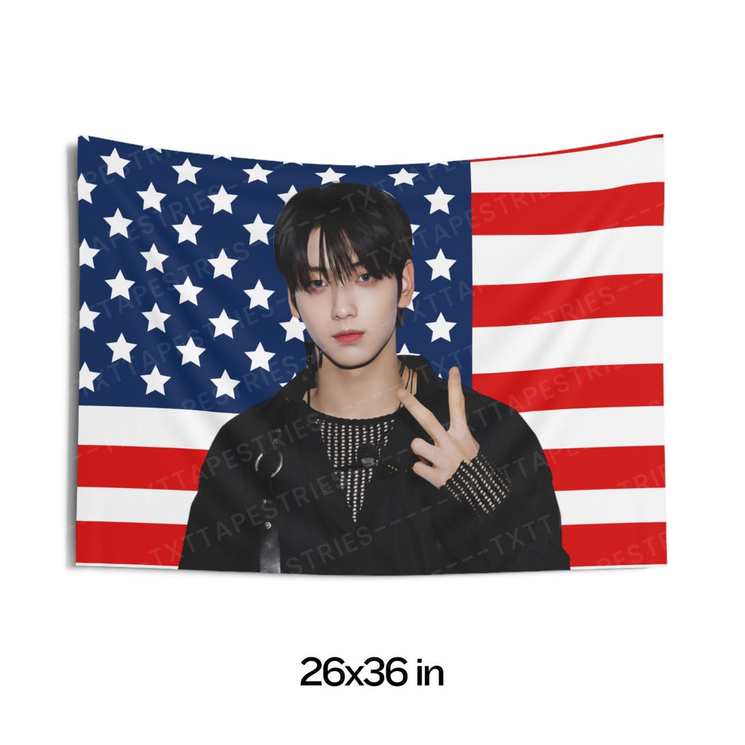 Txt Soobin in Black Outfit Flag Banner Soobin American Flag - Etsy
