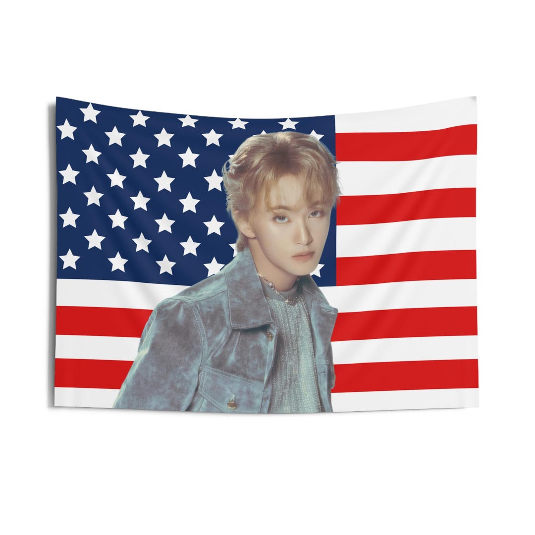 Nct Mark in Denim American Flag, Nct Concert Banner, Nct Kpop Flag, Nct ...