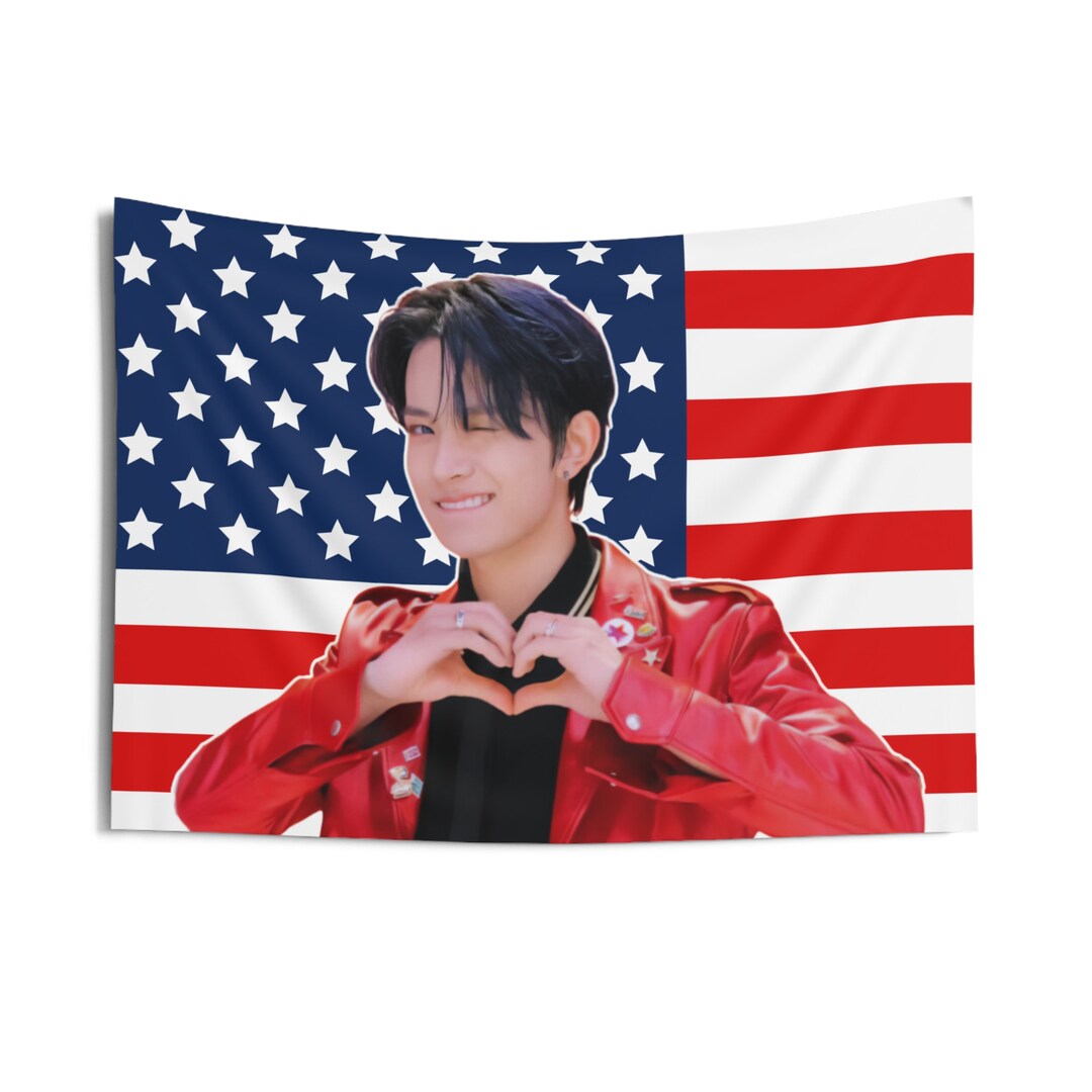 Heeseung Heart Pose American Flag, Heeseung Concert Banner, Heeseung ...