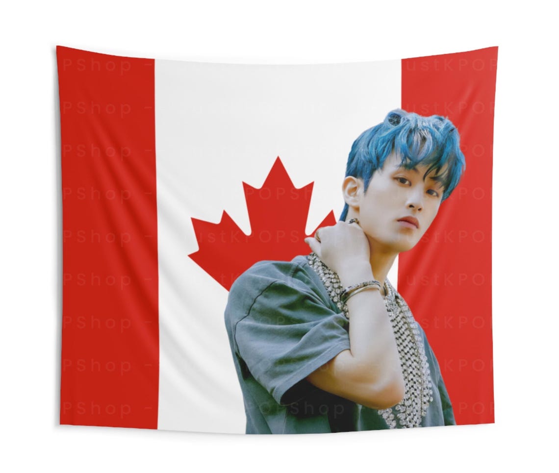 Nct Mark Lee Blue Hair Canada Flag, Nct Concert Banner, Nct Kpop Flag ...