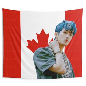 Nct Mark Lee Blue Hair Canada Flag, Nct Concert Banner, Nct Kpop Flag ...