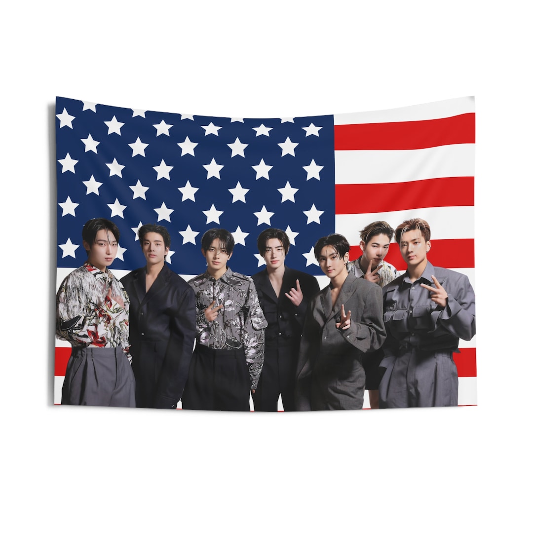 Enha Members Group Photoshoot American Flag, Enha Concert Banner, Enha ...