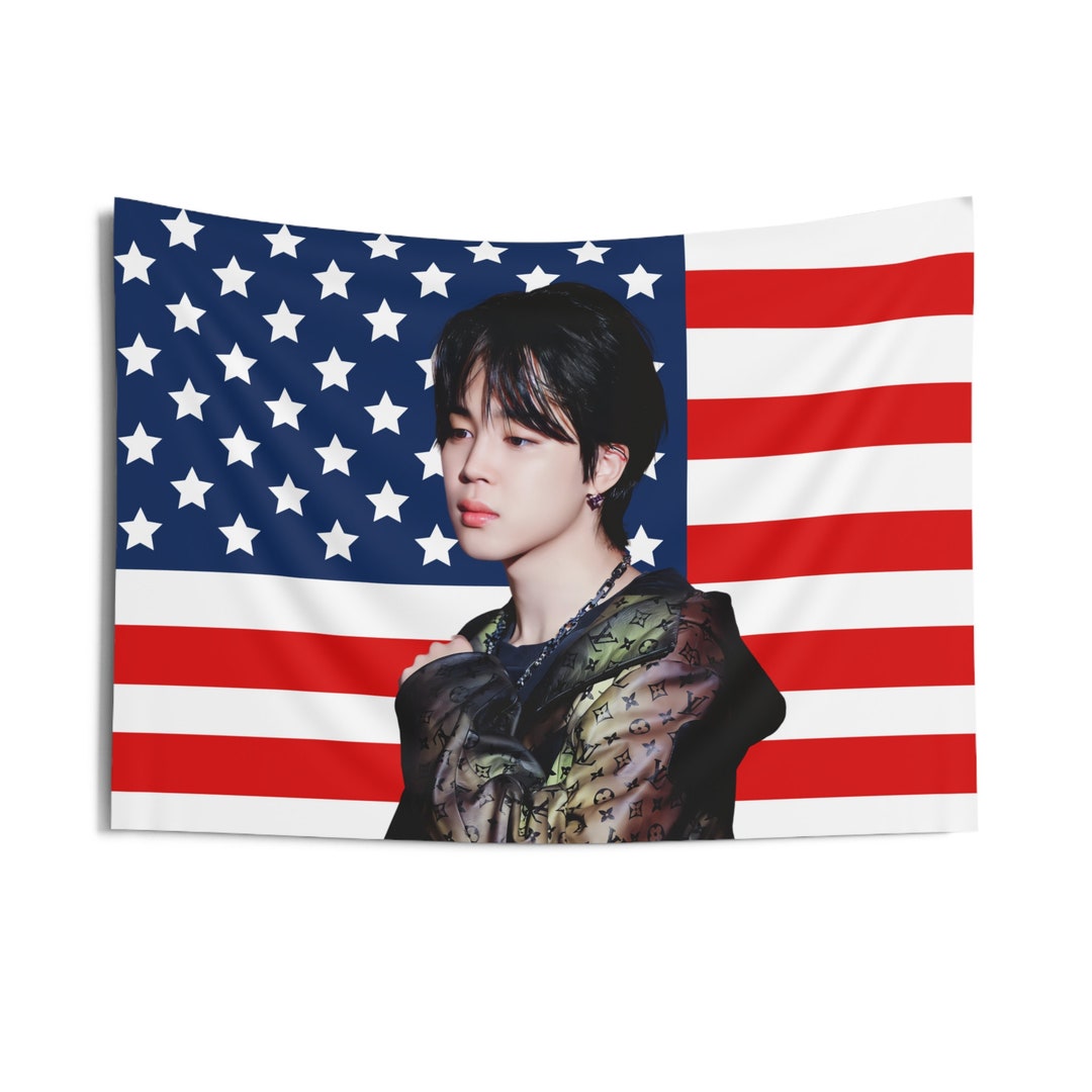BTS Jimin Photoshoot Flag Banner, Jimin American Tapestry, Park Jimin ...