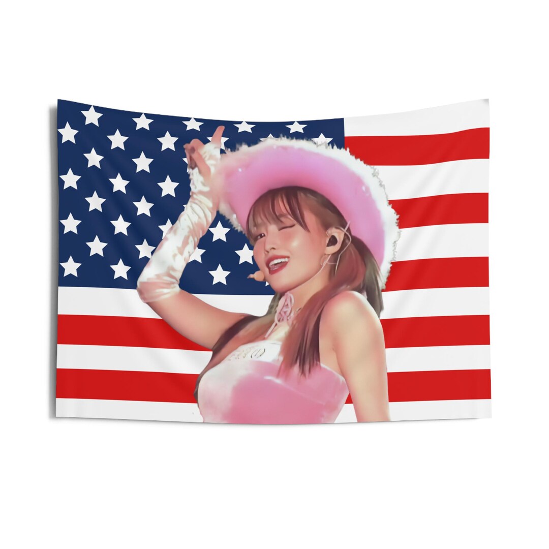 Twice Momo Pink Cowgirl American Flag, Twice Concert Banner, Twice Kpop ...