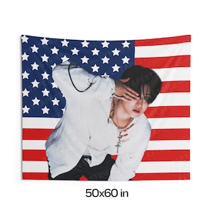 Stray Kids Changbin in White Outfit American Flag, Changbin American ...