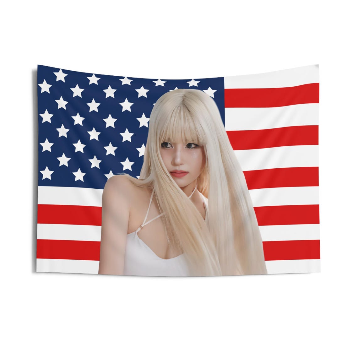 Twice Mina Blonde American Flag, Twice Concert Banner, Twice Kpop Flag ...