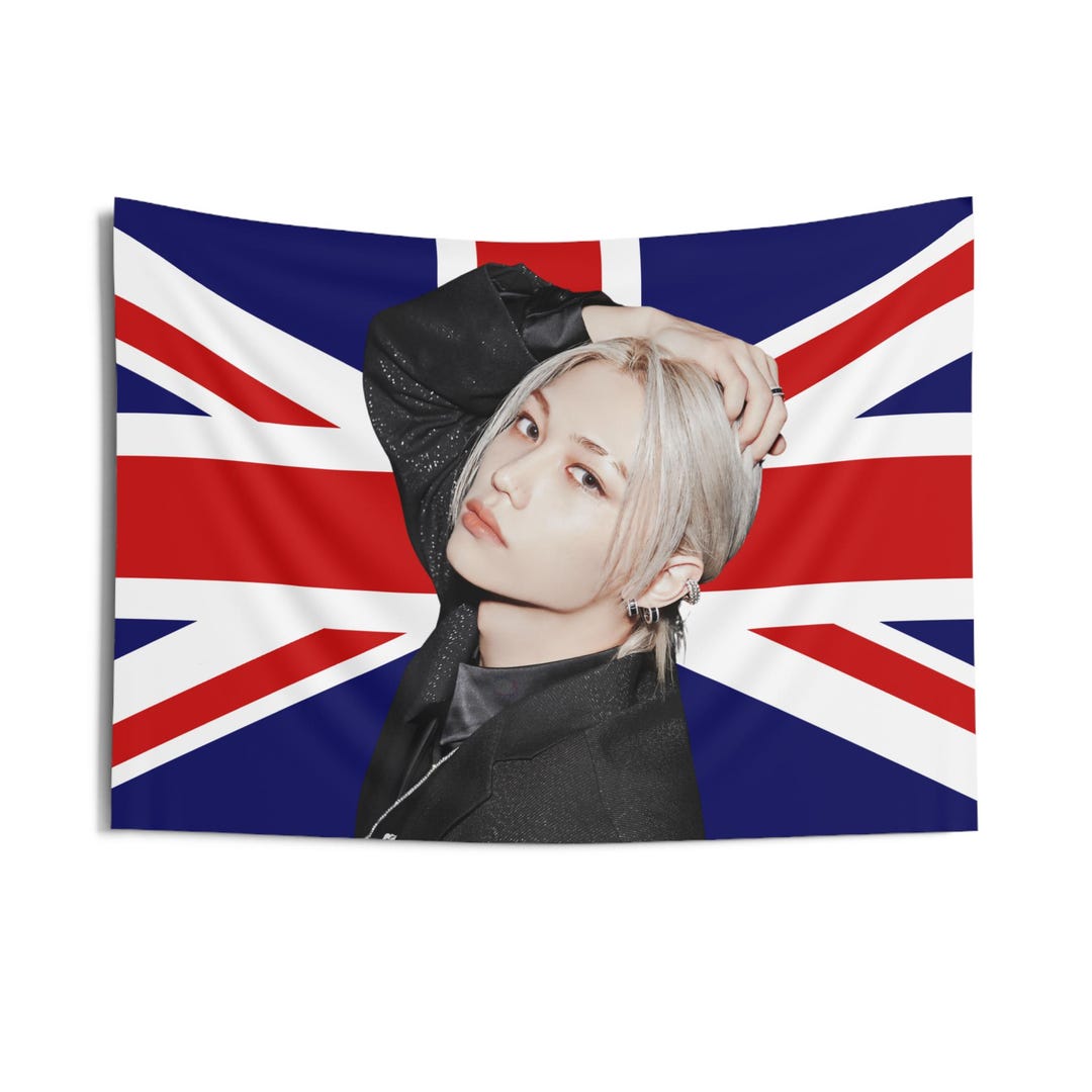 Skz Felix Blonde UK Flag, Stray Kids Concert Banner, SKZ Kpop Banner ...