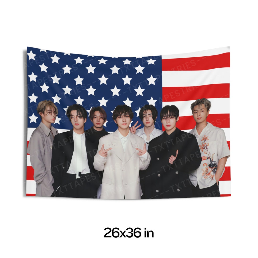 Enha Members Group Photoshoot American Flag, Enha Concert Banner, Enha ...