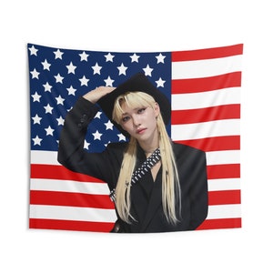 Stray Kids Felix Long Hair American Flag, Felix American Tapestry ...