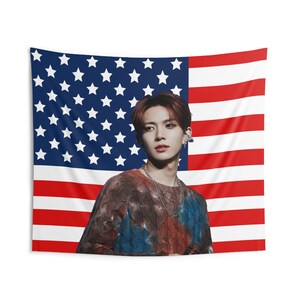 Enhypen Heeseung Ethereal Look Flag Banner, Heeseung American Tapestry ...