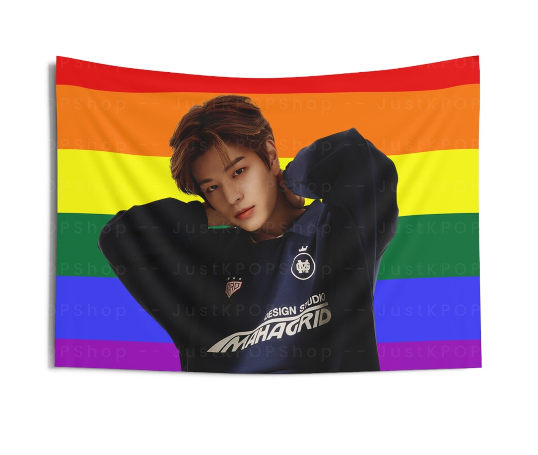 SKZ Seungmin Pride Flag, Seungmin Pride Tapestry, Stray Kids Lalalala ...