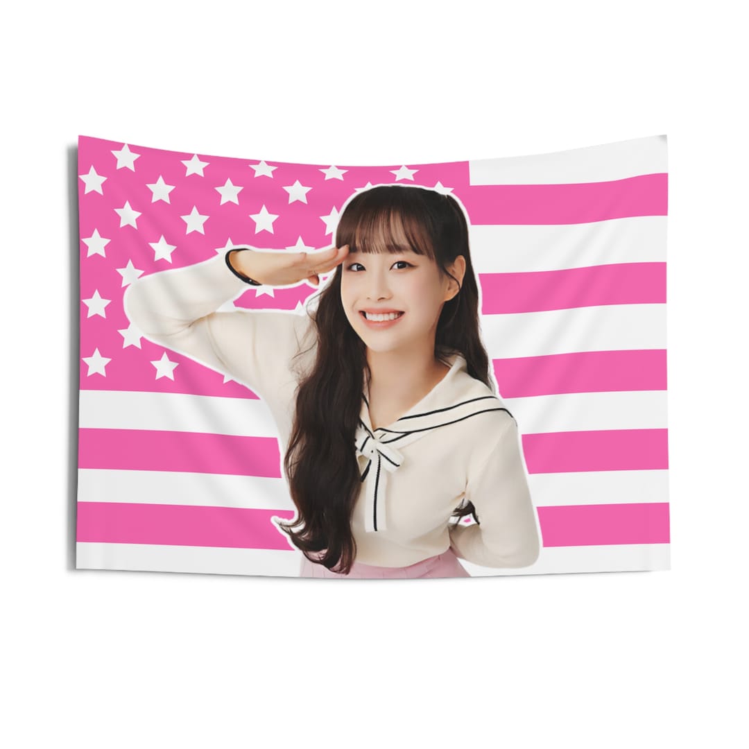 Loona Chuu Salute Flag Banner, Chuu Hot Pink American Flag Tapestry ...