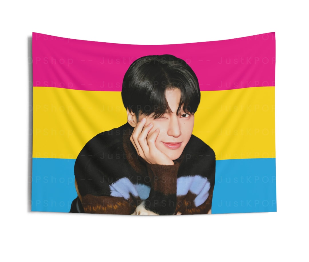Ateez Wooyoung Wink Pansexual Flag, Ateez Concert Banner, Ateez Kpop ...
