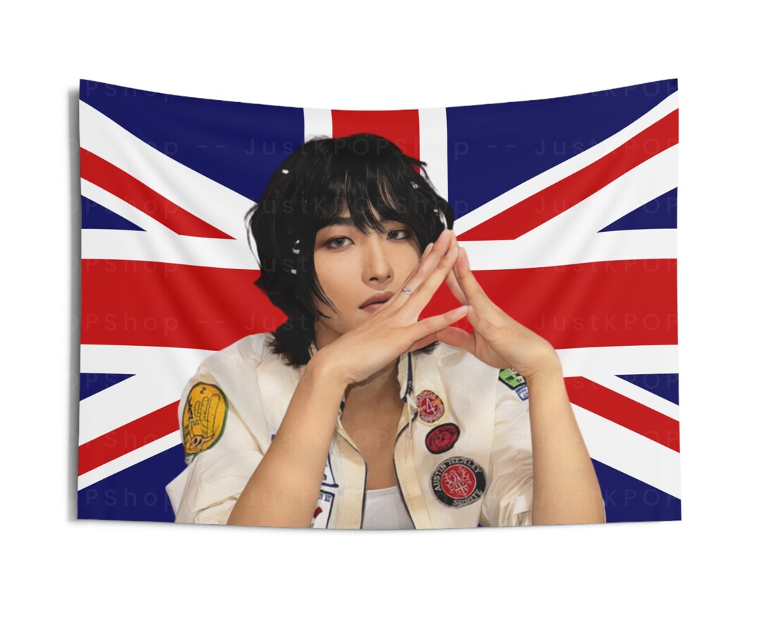 Ateez Seonghwa Insane Face Card UK Flag, Ateez Concert Banner, Ateez ...