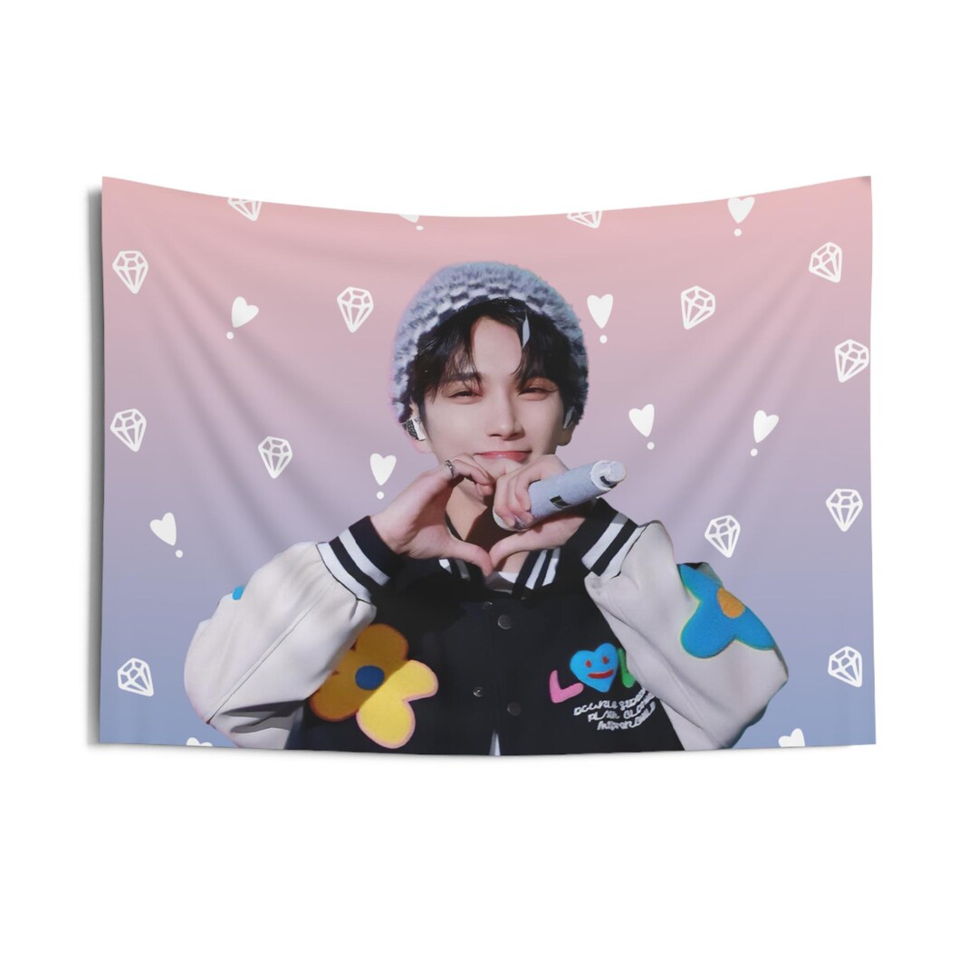 SVT Joshua Cute Finger Heart Pose Tapestry, Seventeen Follow Again ...