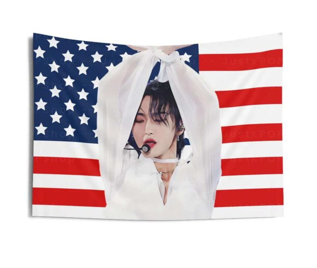 Ateez Seonghwa Visuals American Flag, Ateez Concert Banner, Ateez Kpop ...