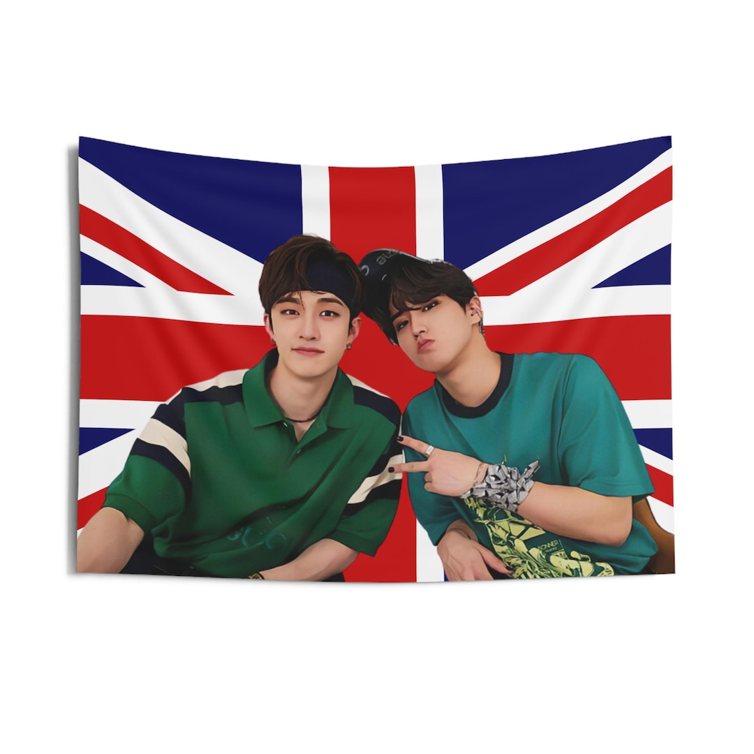 Bang Chan Han in Green UK Flag, Stray Kids Concert Banner, SKZ Kpop ...