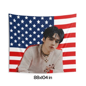 Stray Kids Lee Know Stunning Visuals American Flag, Lee Know American ...