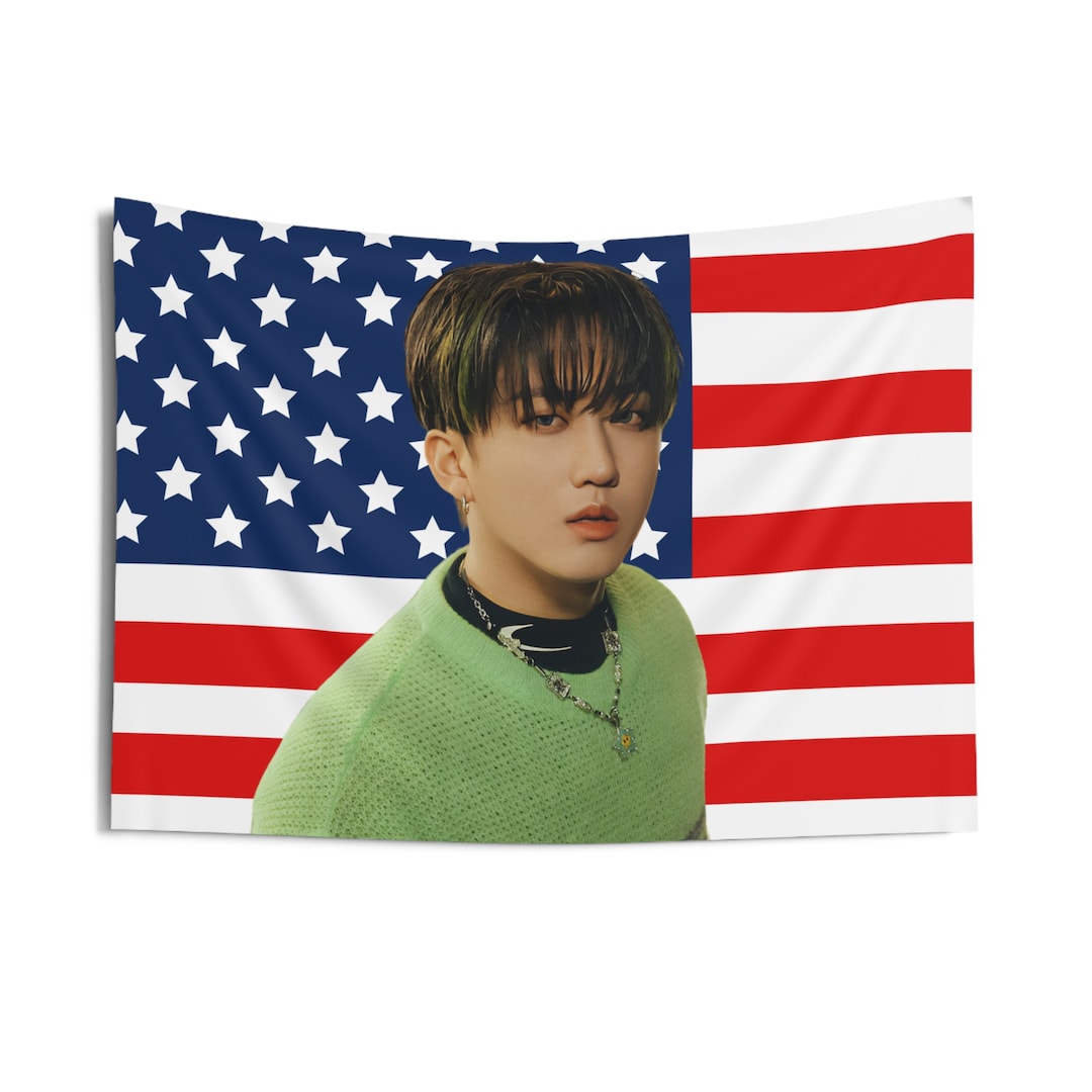 Stray Kids Changbin in Green Outfit American Flag, Changbin American ...