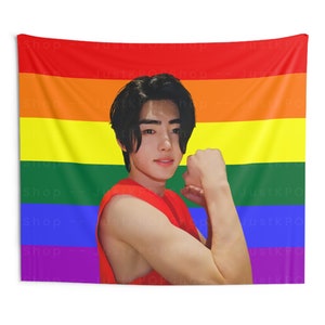 Sunghoon Red Tank Top Pride Flag, Enha Concert Banner, Enha Kpop Flag ...