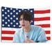 Enhypen Jake Wearing Hoodie Flag Banner, Enhypen Jake American Tapestry ...