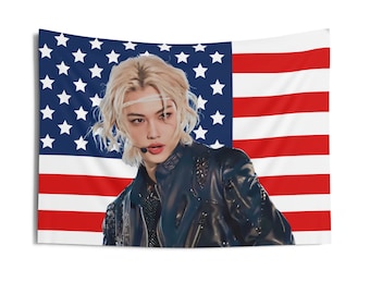 Stray Kids Felix Summer Vibe Flag Banner, Felix American Tapestry ...