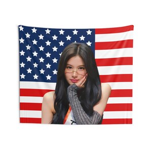 Twice Sana Visuals American Flag, Twice Concert Banner, Twice Kpop Flag ...