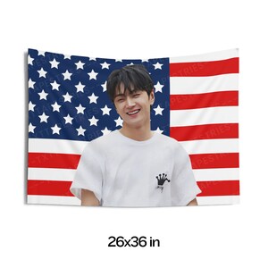 Enhypen Jay Beautiful Smile Flag Banner, Enhypen Jay American Tapestry ...