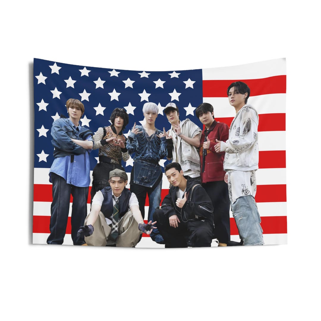 Ateez Members Photo American Flag, Ateez Concert Banner, Ateez Kpop ...